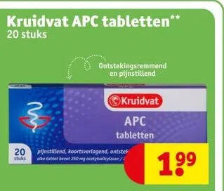 Kruidvat APC tabletten** 20 stuks aanbieding bij Kruidvat