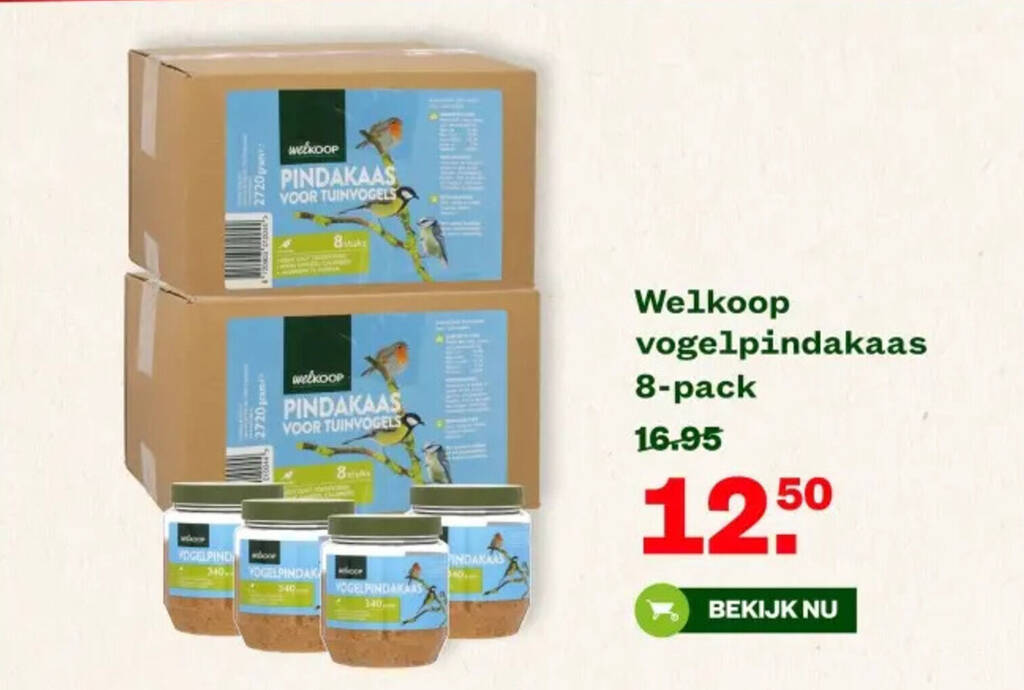 vogelpindakaas 8-pack aanbieding bij Welkoop