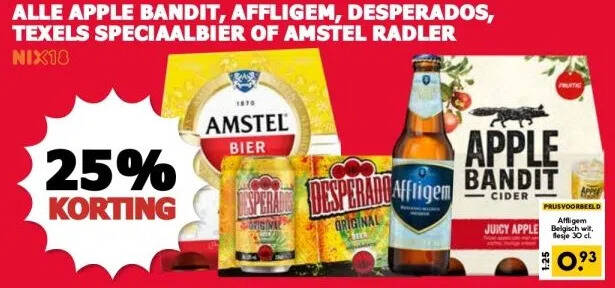 ALLE APPLE BANDIT, AFFLIGEM, DESPERADOS, TEXELS SPECIAALBIER OF AMSTEL ...