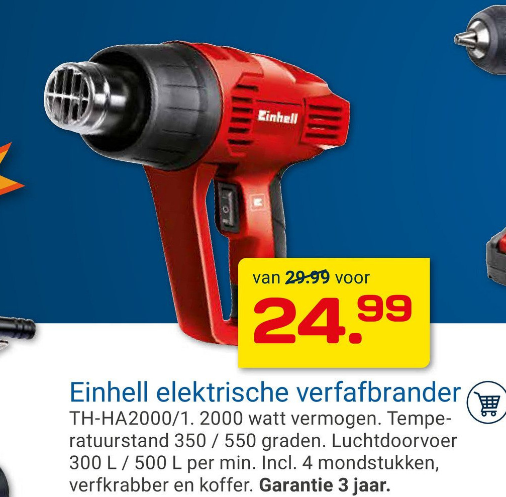 Finhell elektrische verfafbrander aanbieding bij Kluswijs