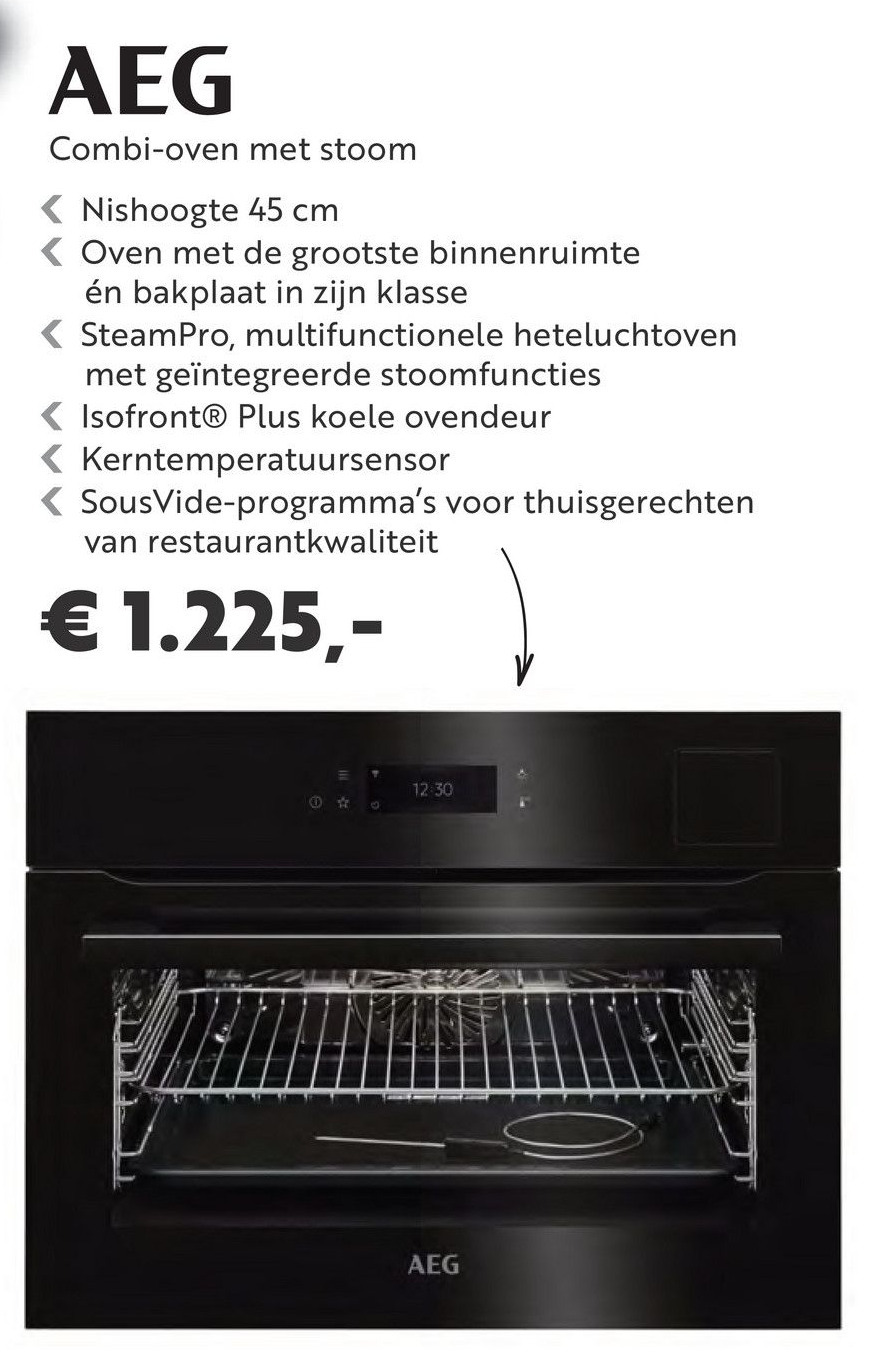 AEG Combi-oven met stoom aanbieding bij Superkeukens