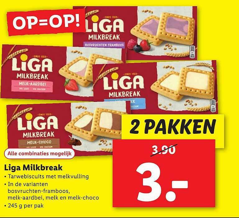 Liga Milkbreak 245g aanbieding bij Lidl