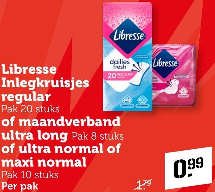 Libresse Inlegkruisjes regular of maandverband ultra long of ultra ...