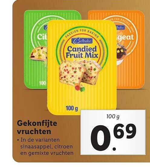 Belbake Gekonfijte Vruchten 100g aanbieding bij Lidl