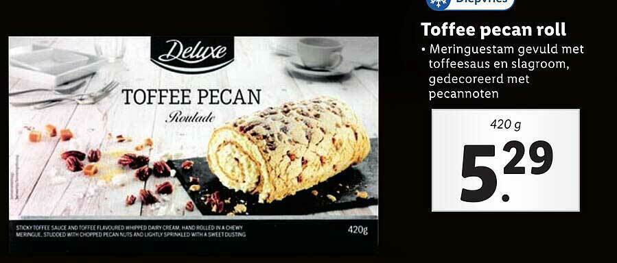 Deluxe Toffee Pecan Roll 420g aanbieding bij Lidl
