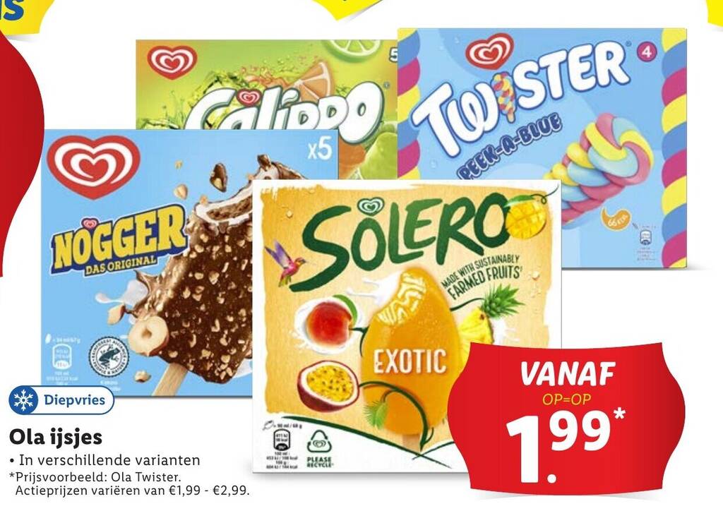 Ola ijsjes aanbieding bij Lidl