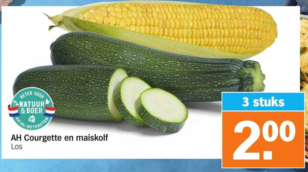 Courgette en maiskolf 3 stuk aanbieding bij Albert Heijn