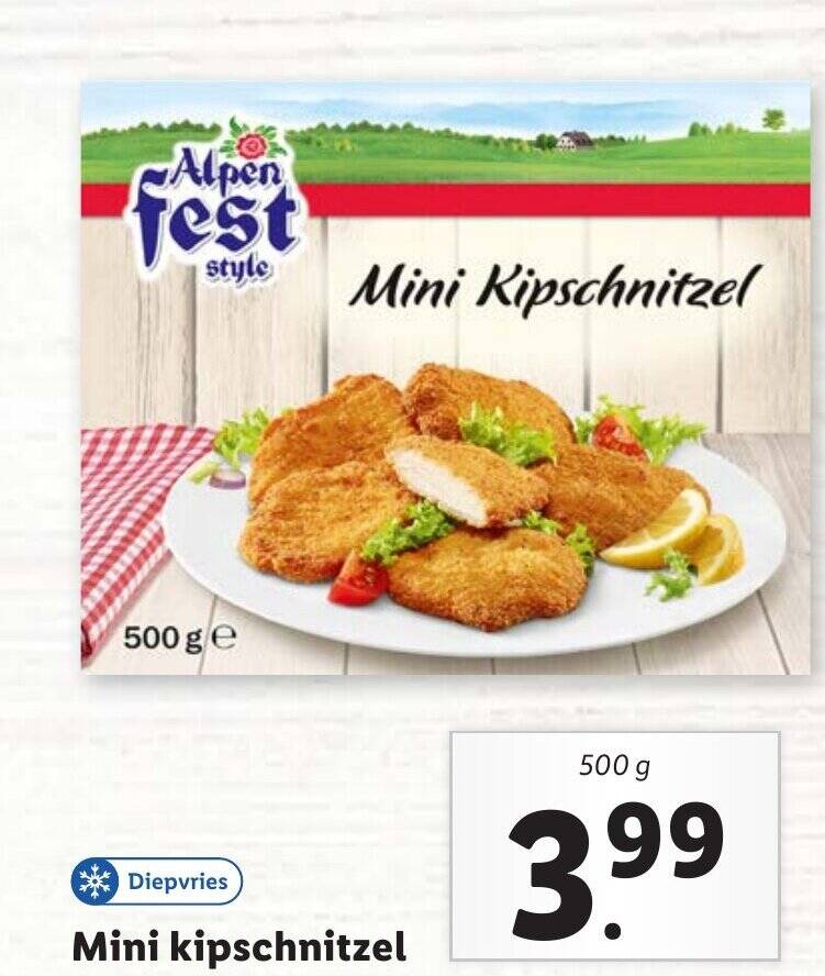 Mini kipschnitzel 500 g aanbieding bij Lidl