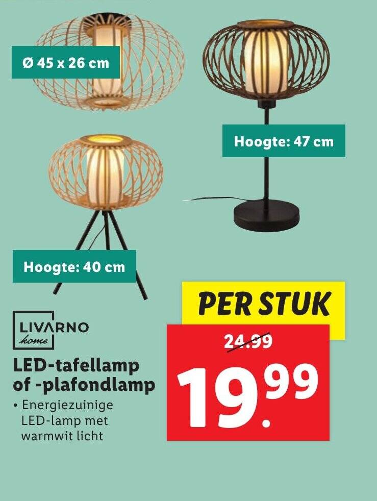 LIVARNO home LED-tafellamp of -plafondlamp 40 cm aanbieding bij Lidl