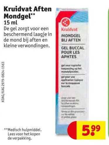 Kruidvat Aften Mondgel 15 ml aanbieding bij Kruidvat