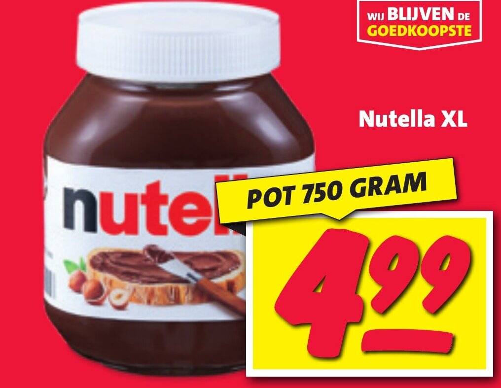 Nutella 750 gram aanbieding bij Nettorama