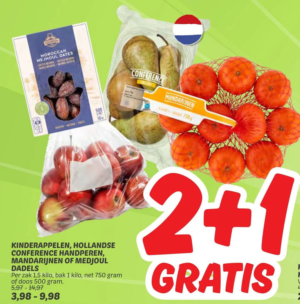 KINDERAPPELEN, HOLLANDSE CONFERENCE HANDPEREN, MANDARIJNEN OF MEDJOUL ...