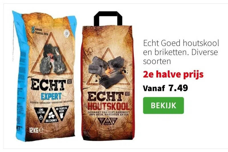 Echt Goed houtskool en briketten. Diverse soorten aanbieding bij Intratuin