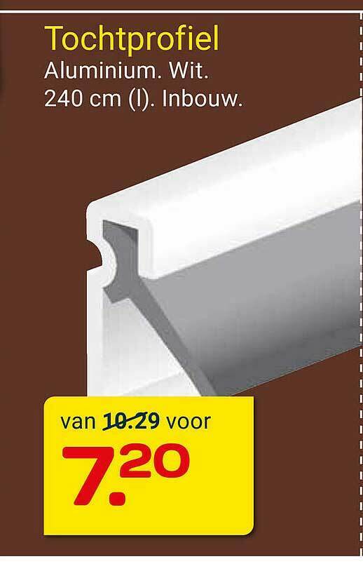 Tochtprofiel Aluminium Wit 240 Cm Inbouw aanbieding bij Kluswijs