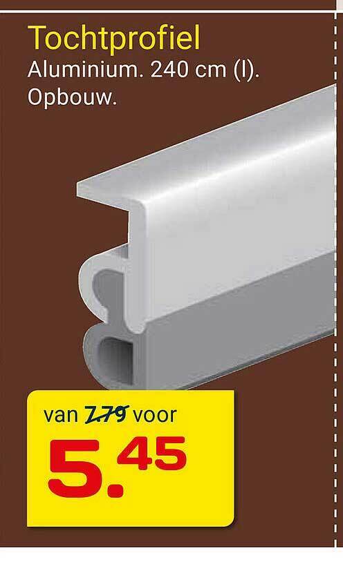 Tochtprofiel Aluminium 240 Cm Opbouw aanbieding bij Kluswijs