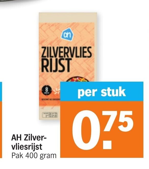 Zilvervliesrijst 400 gram aanbieding bij Albert Heijn