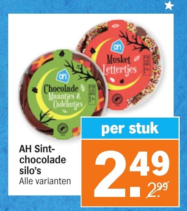 Sintchocolade silo's aanbieding bij Albert Heijn