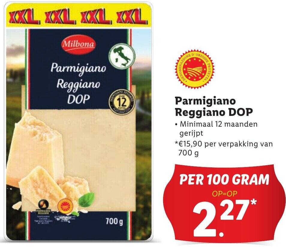 Parmigiano Reggiano DOP 100 gram aanbieding bij Lidl