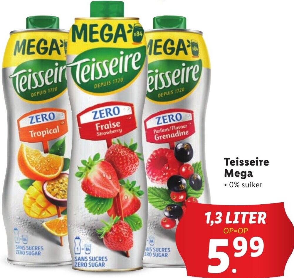 Teisseire Mega 1.3 liter aanbieding bij Lidl