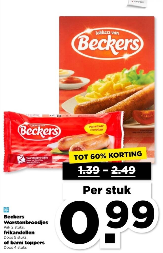 Beckers Worstenbroodjes, frikandellen of bami toppers Per stuk ...