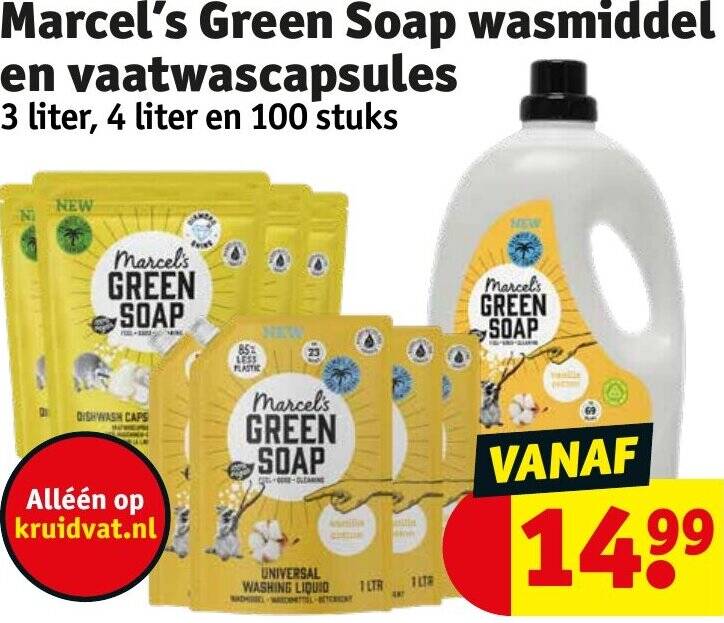 Marcel's Green Soap wasmiddel en vaatwascapsules 3 - 4 liter aanbieding ...