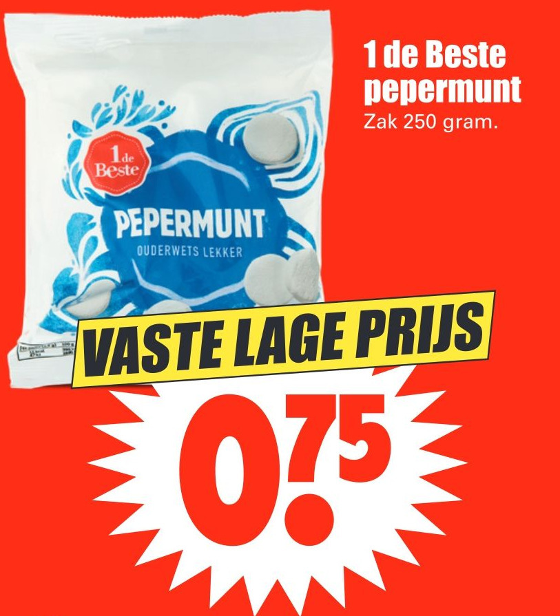 1 de Beste pepermunt 250 gram aanbieding bij Dirk