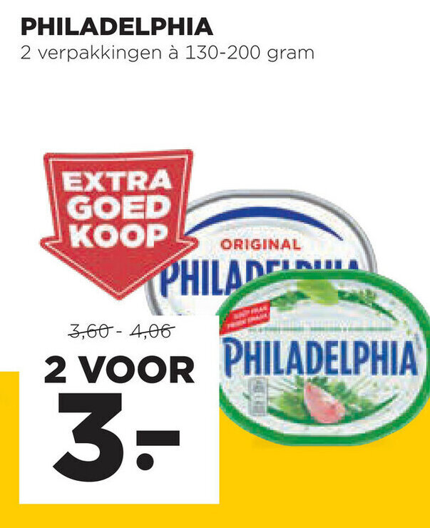 Philadelphia 130-200g aanbieding bij Jumbo