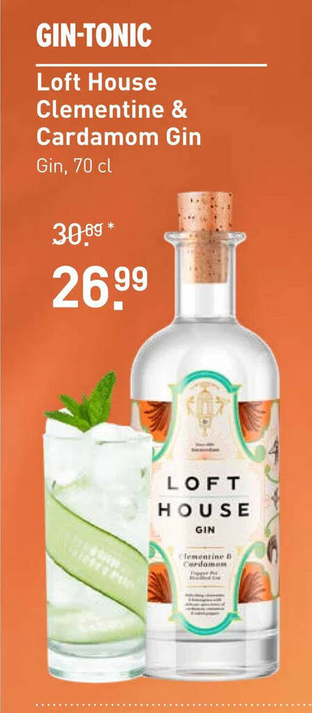 Loft House Clementine & Cardamom Gin Gin, 70 cl aanbieding bij Gall & Gall