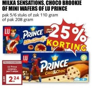 MILKA SENSATIONS, CHOCO BROOKIE OF MINI WAFERS OF LU PRINCE aanbieding ...