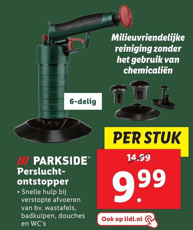 PARKSIDE Perslucht- ontstopper 1 stuk aanbieding bij Lidl