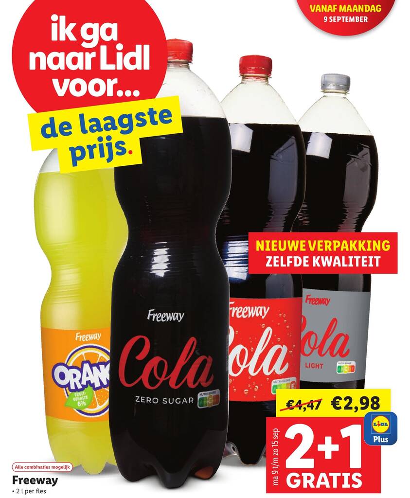 Freeway 2l 2+1 Gratis aanbieding bij Lidl