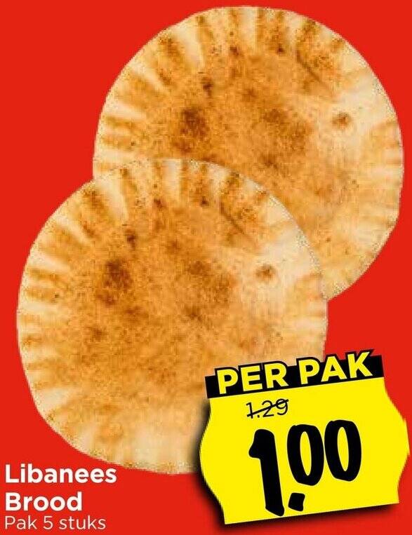 Libanees Brood 5 stuks aanbieding bij Vomar Voordeelmarkt