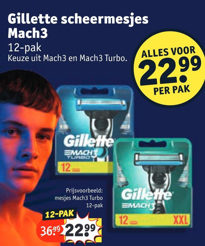 Gillette scheermesjes Mach3 aanbieding bij Kruidvat
