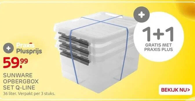 SUNWARE OPBERGBOX SET Q-LINE aanbieding bij Praxis