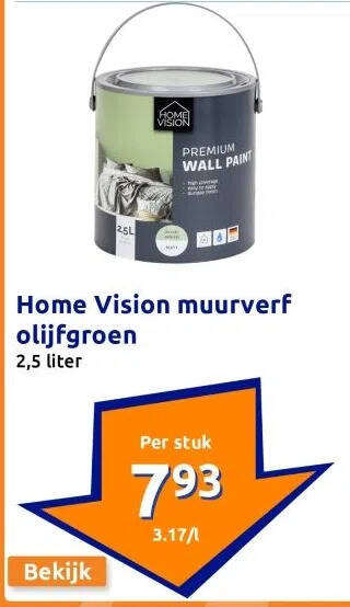 Home Vision muurverf olijfgroen aanbieding bij Action