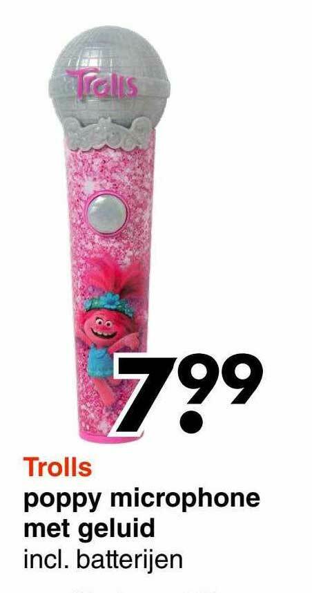 Trolls Poppy Microphone Met Geluid aanbieding bij Wibra