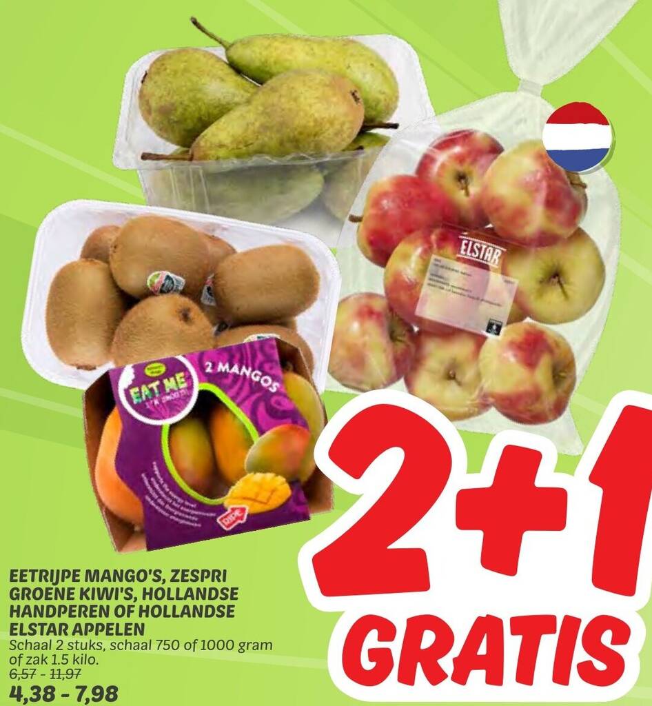 Eetrijpe mango's, Zespri groene kiwi's, Hollandse handperen of ...