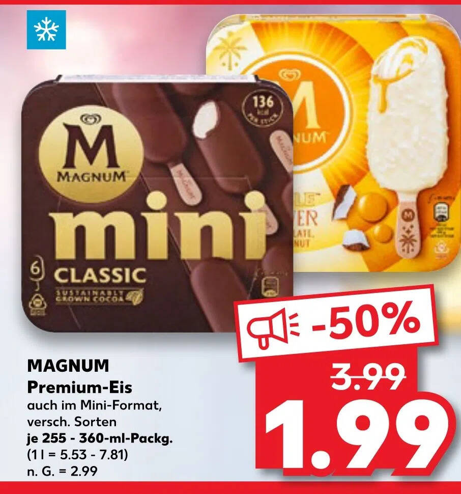 MAGNUM Premium-Eis aanbieding bij Kaufland DE