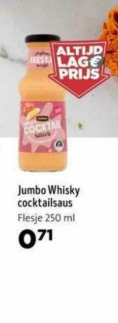 Jumbo Whisky Cocktailsaus aanbieding bij Jumbo