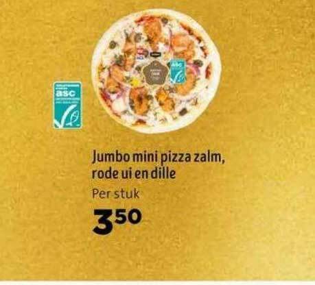 Jumbo Mini Pizza Zalm, Rode Ui En Dille aanbieding bij Jumbo