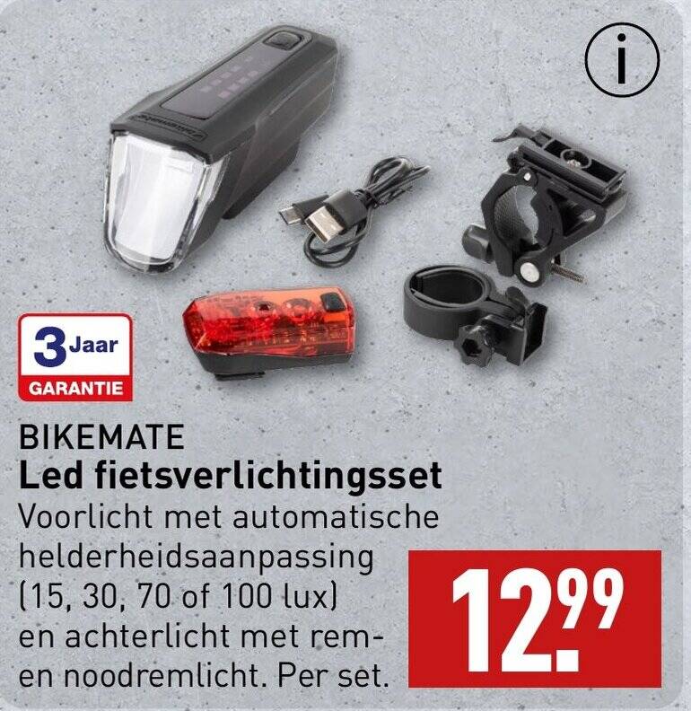 BIKEMATE Led fietsverlichtingsset Per set aanbieding bij ALDI