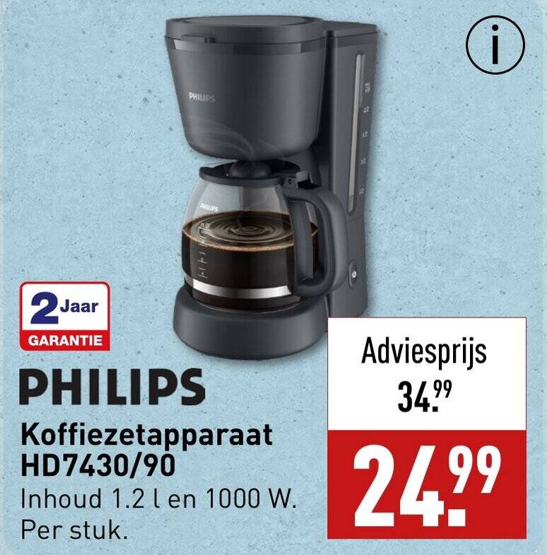 PHILIPS Koffiezetapparaat HD7430/90 Per stuk aanbieding bij ALDI