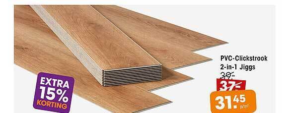 PVC-Clickstrook 2-in-1 Jiggs aanbieding bij Kwantum