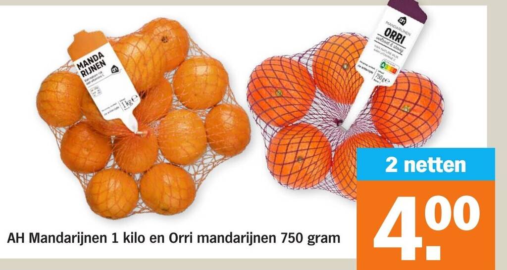 Mandarinen en Orri mandarijnen 1 kg aanbieding bij Albert Heijn