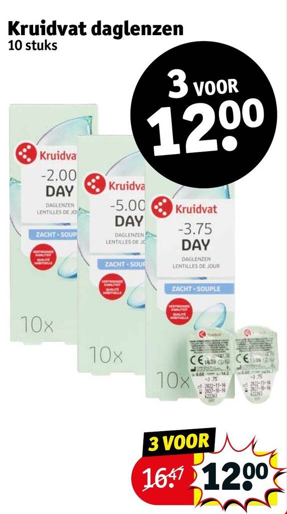 Daglenzen 10 stuks aanbieding bij Kruidvat Geldig van 16-09-2024