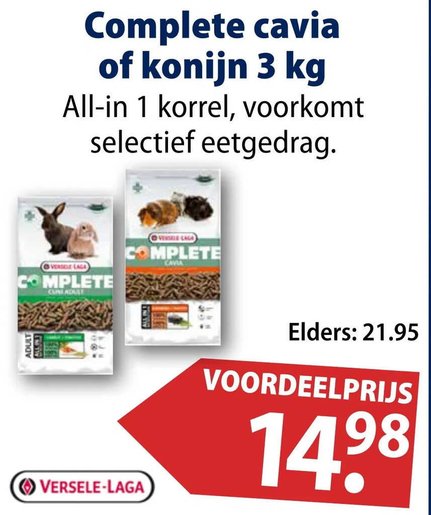 Complete cavia of konijn 3 kg aanbieding bij Huisdier Voordeelshop ...