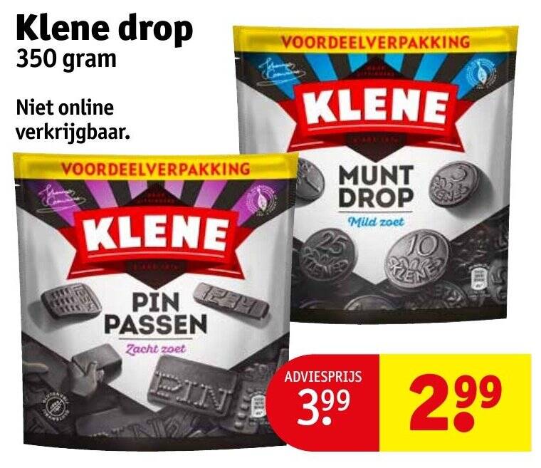 Klene drop 350 gram aanbieding bij Kruidvat