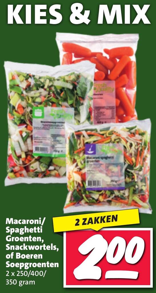 Macaroni/ Spaghetti Groenten, Snackwortels, of Boeren Soepgroenten 250 ...