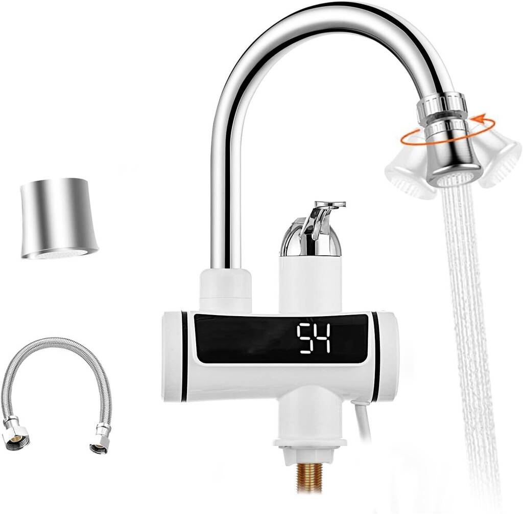 HOGART Elektrische kraan met doorstroomboiler, 230 V, voor keuken, tuin ...