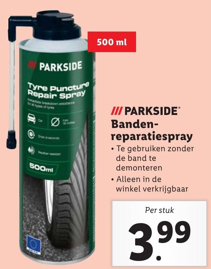 PARKSIDE Bandenreparatie Spray 500 ml aanbieding bij Lidl